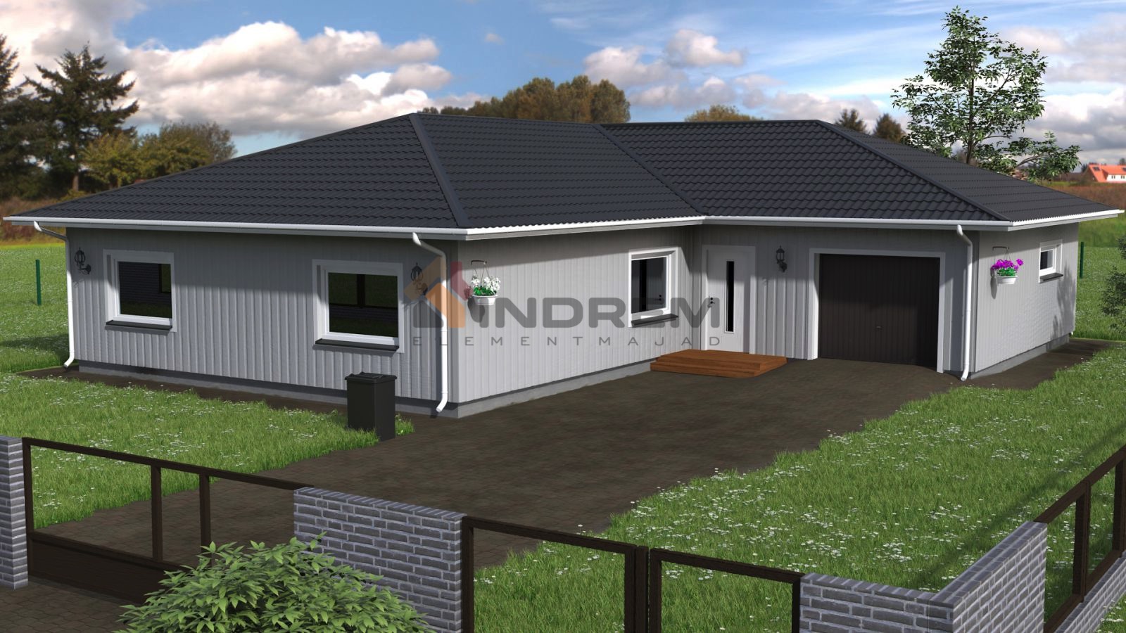 Elementmaja IE163-1 saunaga - Indrem elementmajad